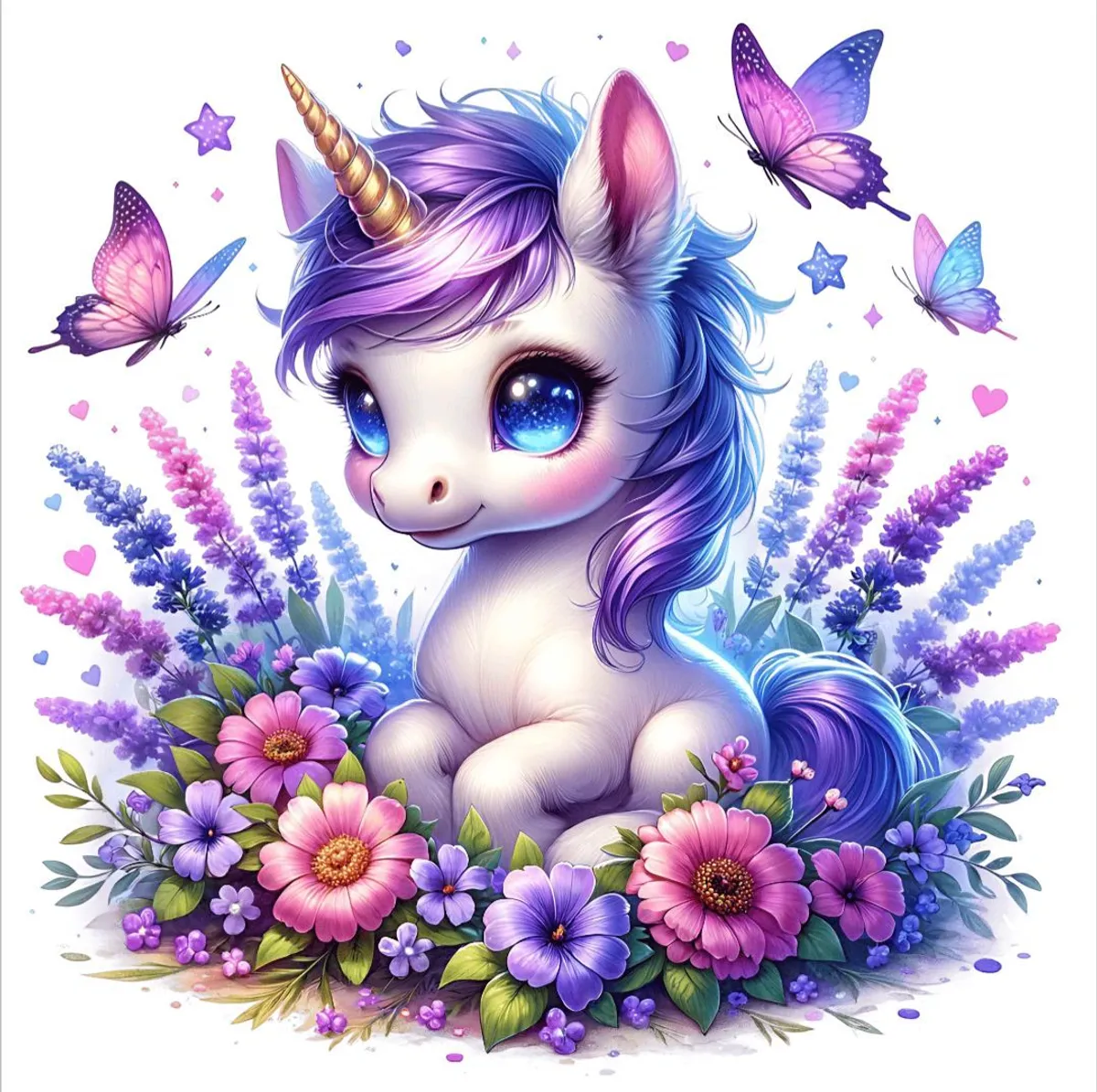 Enhjørning 2 - DTF Strykemerke - Lykkelisa